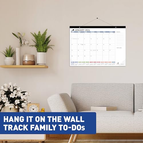 18 Month Desk Calendar 2024-2025 - Large Desktop Calender 17" x 12" - Monthly Planner for Home and Office - School and Teacher Planning Tool