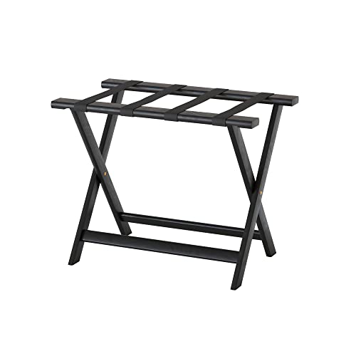 Krollen Industrial 24 1/2" x 15" x 20" Black Wood Folding Luggage Rack