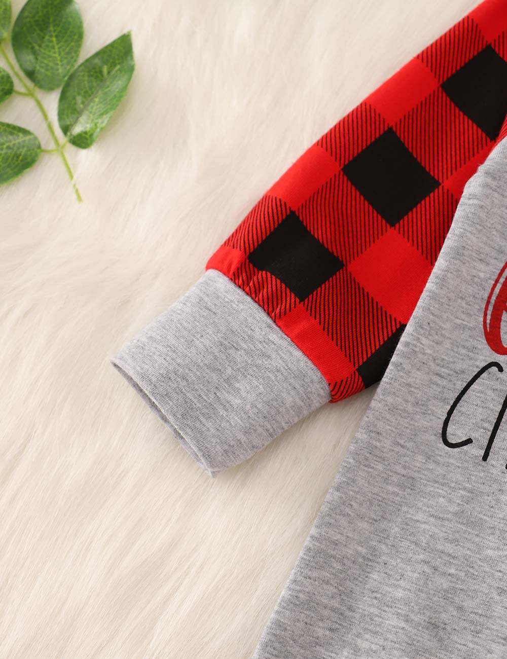 TUEMOS My First Christmas Baby Boy Outfit Long Sleeve Xmas Romper Red Plaid Jumpsuit Christmas Romper Baby Boy