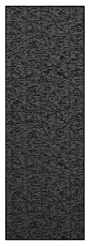 Furnish my Place Modern Indoor/Outdoor Commercial Black Rug, Modern Area Rug, Runner Rug, Pet-Friendly Carpet for Living Room, Dining Room, Bedroom, Made in USA - 2' x 12'