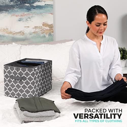 DABROSI Wardrobe Clothes Organizer for Folded Clothes - Pants Organizer - Jean Organizer for Closet (6-grid Large)