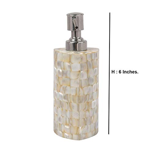 Wonderlist Handicrafts Mother of Pearl Bathroom Accessories Designer Bath Ensemble 100% Handmade SOAP Dispenser