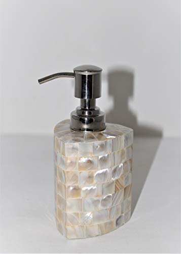 Wonderlist Handicrafts Mother of Pearl Bathroom Accessories Designer Bath Ensemble 100% Handmade SOAP Dispenser