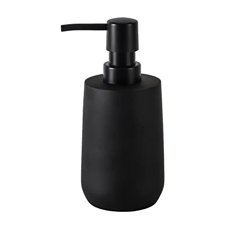 3&7 BRICK Matte Black Bathroom Accessories Set,4 Pieces,Toothbrush Holder, Lotion Soap Dispenser, Tumbler, Soap Dish, Resin Countertop Complete Decor and Gift Set