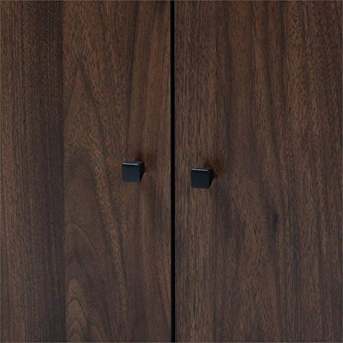 Baxton Studio Rossin Modern and Contemporary Walnut Brown Finished 2-Door Wood Entryway Shoe Storage Cabinet with Open Shelf