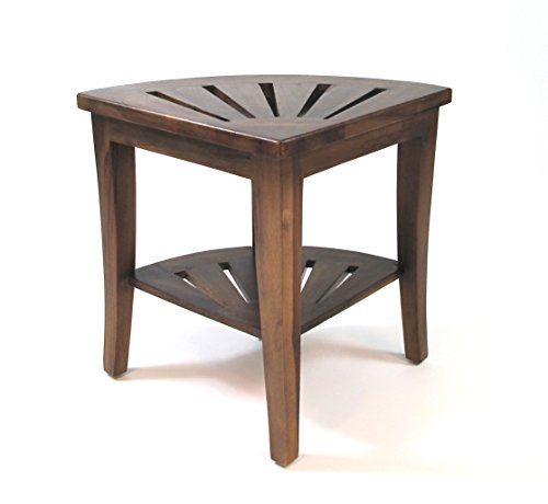 Redmon For Kids Genuine Teak Corner Shower Bench, Wood Grain Teak