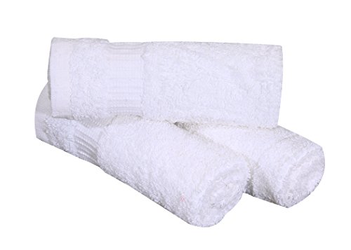 GOLD TEXTILES Premium Washcloths Towel Set (12 Pack, White, 12x12 Inches) Multi-Purpose Soft, Machine Washable Sports & Workout Towels (White, 12 Washcloths)