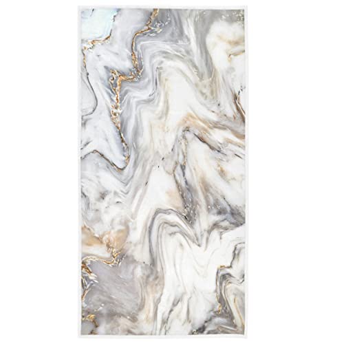 Wamika White Gold Marble Hand Bath Towel Shower Towels Set Gray Tie Dye Kitchen Hanging Gym Fingertip Bathroom Towel Highly Absorbent