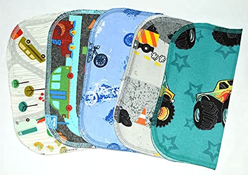 1 Ply Printed Flannel Little Wipes 8x8 Inches Set of 5 Zoom Zoom