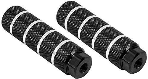 wansha Bike Pegs - High Strength Alloy Foot Pegs for BMX and Bicycle (Striped Black, 2pairs)