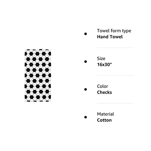 Naanle Chic Black White Geometric Pattern Soft Bath Towel Highly Absorbent Large Hand Towels Multipurpose for Bathroom, Hotel, Gym and Spa (16" x 30")