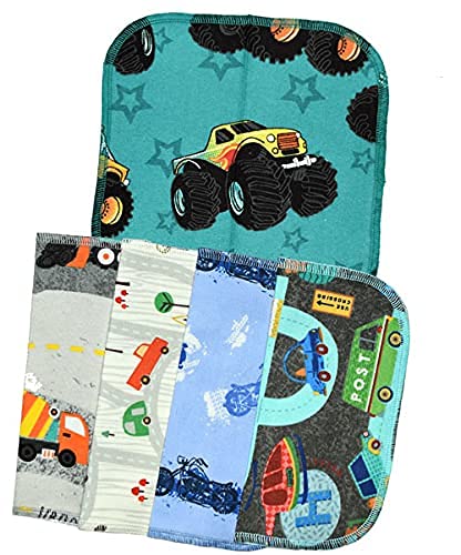 1 Ply Printed Flannel Little Wipes 8x8 Inches Set of 5 Zoom Zoom