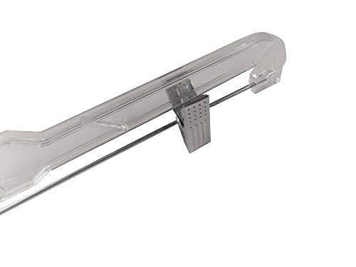 NAHANCO 600RC Plastic Skirt/Pant Hanger with Short Metal Swivel Hook and Pinch Clips, Heavy Weight, 14", Clear (Pack of 100)