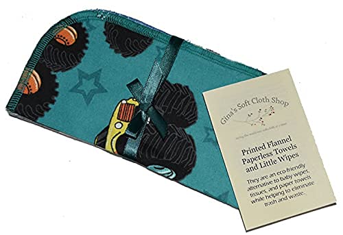 1 Ply Printed Flannel Little Wipes 8x8 Inches Set of 5 Zoom Zoom