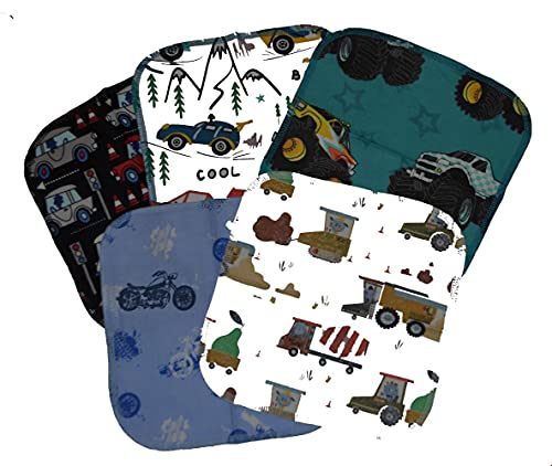 1 Ply Printed Flannel Little Wipes 8x8 Inches Set of 5 Zoom Zoom