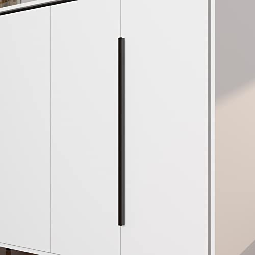 ECACAD Multi-Tier Shoe Storage Cabinet with Adjustable Shelves & 4 Doors, Wood Shoe Rack Organizer with Metal Legs for Entryway, Bedroom, Hallway, White (55.1”W x 13.8”D x 37.4”H)