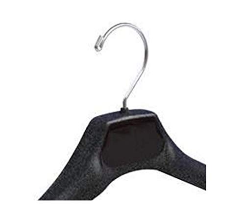 NAHANCO 2463 Wide-Shouldered Plastic Jacket Hangers, 18", Black (Pack of 50)