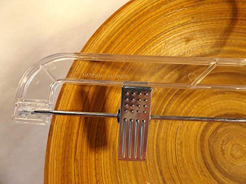 NAHANCO 600RC Plastic Skirt/Pant Hanger with Short Metal Swivel Hook and Pinch Clips, Heavy Weight, 14", Clear (Pack of 100)
