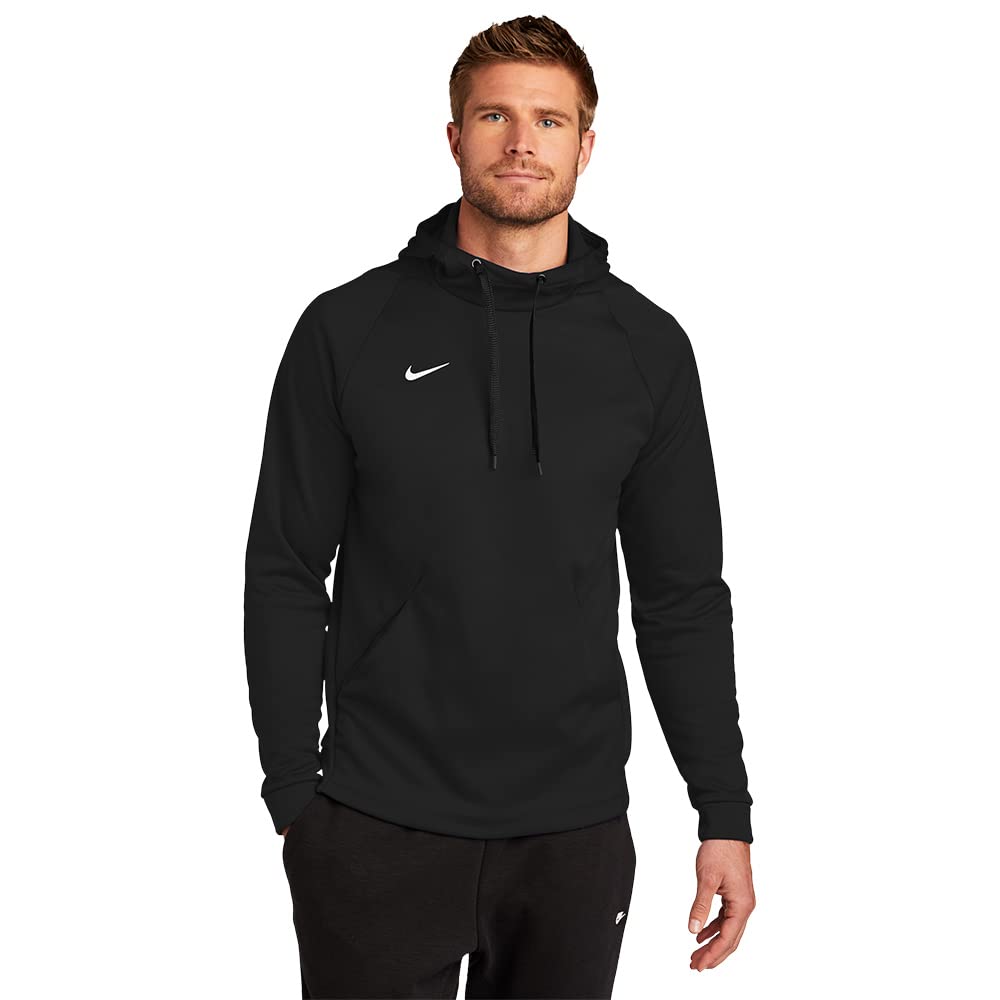 Nike Men's Therma Pullover Hoodie (Black/White, Medium)