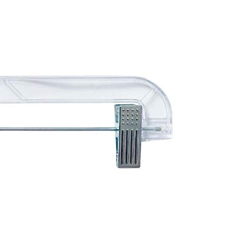 NAHANCO 600RC Plastic Skirt/Pant Hanger with Short Metal Swivel Hook and Pinch Clips, Heavy Weight, 14", Clear (Pack of 100)
