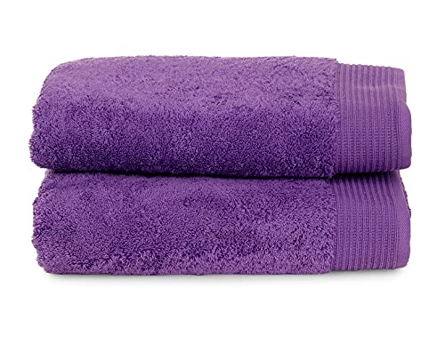 TowelSelections Organic Cotton Luxury Towels, Soft Absorbent 100% Organic Turkish Cotton, English Lavender, 2 Bath Towels