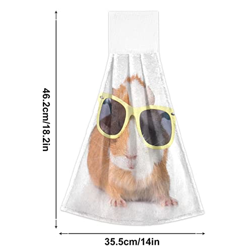 Kigai Hand Towels Funny Guinea Pig Hand Towels for Bathroom Kitchen Hanging Hand Towels Ultra Soft and Highly Absorbent Quick-Dry Hand Towels 18.2x14in