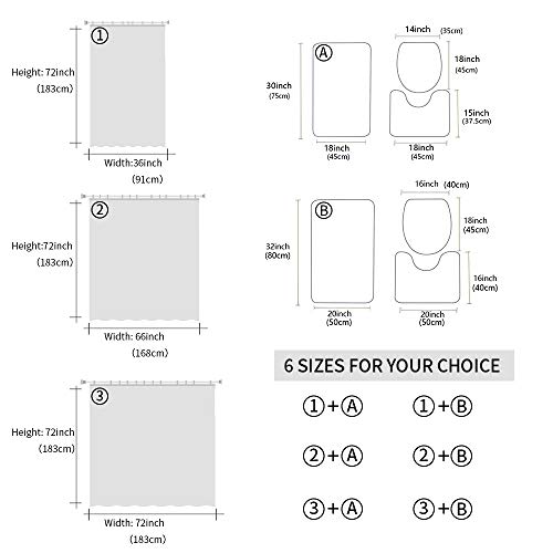 Comforance Purple Gray Modern Geometric Shower Curtain Set with Rugs and Hooks for Bathroom, 4PC Waterproof Fabric Bath Shower Curtain and Non-Slip Bathroom Mats, Abstract Gradient Art