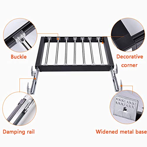 PeaceipUS Extendable Trousers Rack Wardrobe Pull-Out Trousers Rack with Damping Guide Rails Multifunctional Adjustable Trousers Rack for Wardrobe Depth 48cm