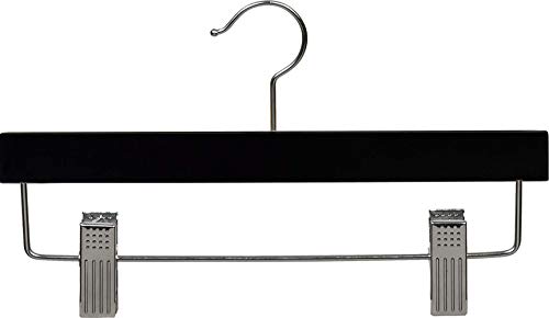 Kids Black Finish Bottom Hanger with Clips in 11" Length X 5/8" Thick with Chrome Hardware, Box of 25