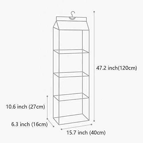 Jwukiie Wall-Mounted Carrying Bag and Wallet’s Storage Bag, with 4 Space-Saving Bag Storage Systems,Handbag Storage Hanging Bag for Wardrobe Closet (Pack of 2 Beige)