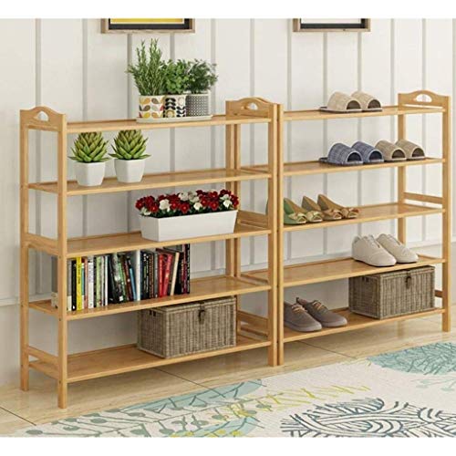 DINGZZ Shoe Shelf, Simple Multi-Layer Door Solid Wood Shoe Cabinet Bedroom Shoe Storage Shoe Rack