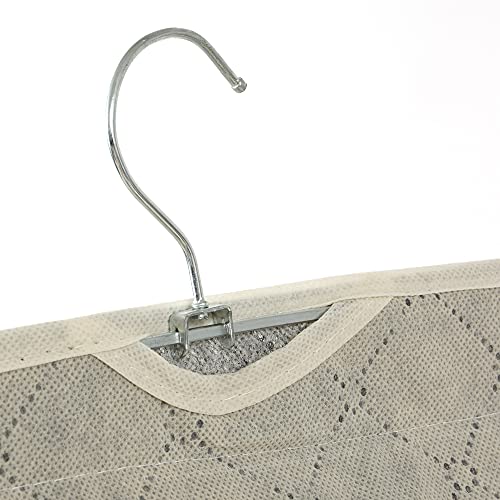 Jwukiie Wall-Mounted Carrying Bag and Wallet’s Storage Bag, with 4 Space-Saving Bag Storage Systems,Handbag Storage Hanging Bag for Wardrobe Closet (Pack of 2 Beige)
