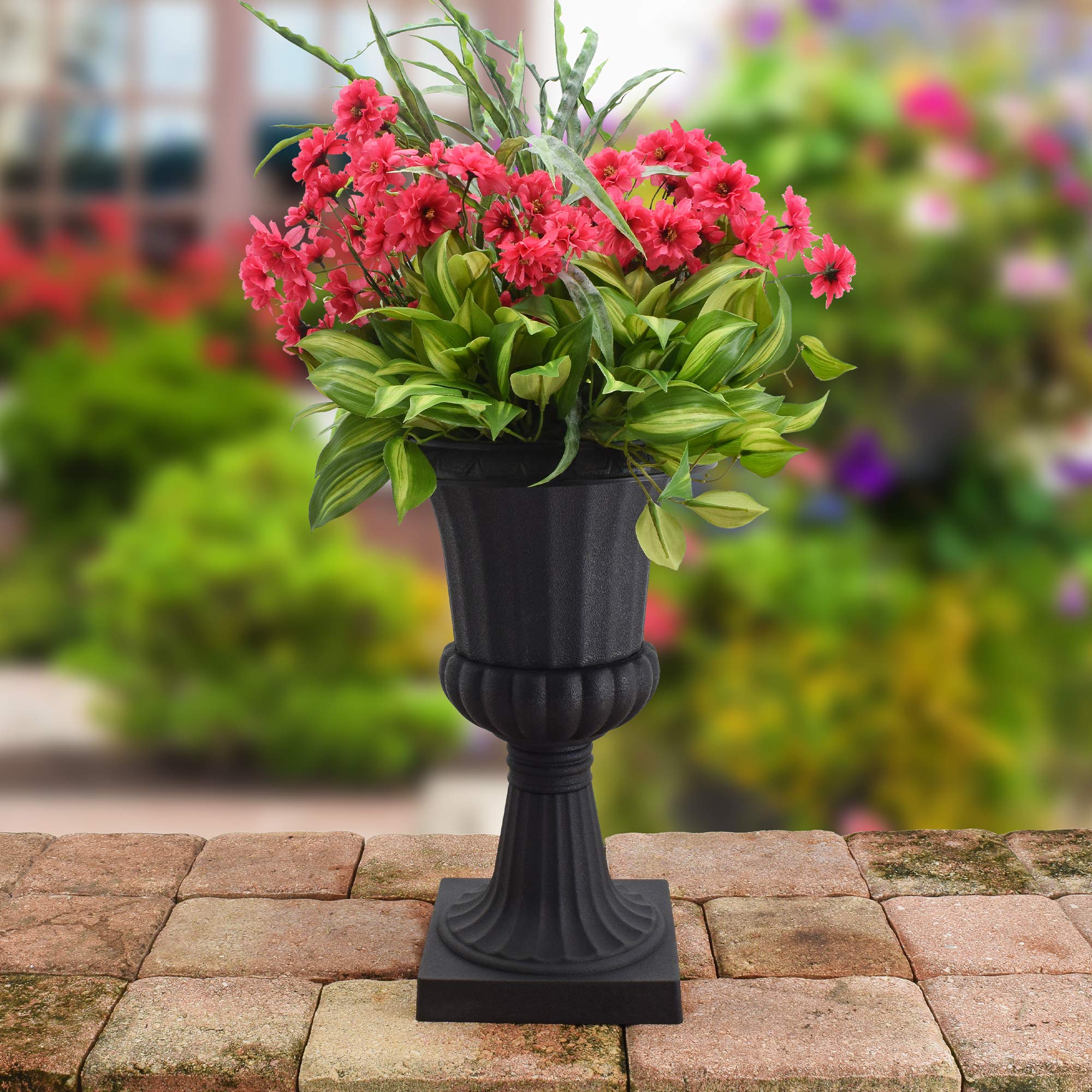 Arcadia Garden Products PL50BK-2 Deluxe Plastic Urn(Pack of 2), Black