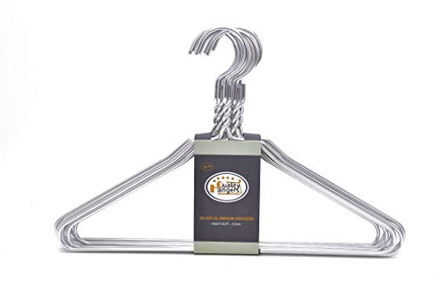 Quality Hangers Silver Aluminum Metal Coat Hangers Heavy Duty Suit Hangers 10 Pack (Adult Size Coat Hanger)