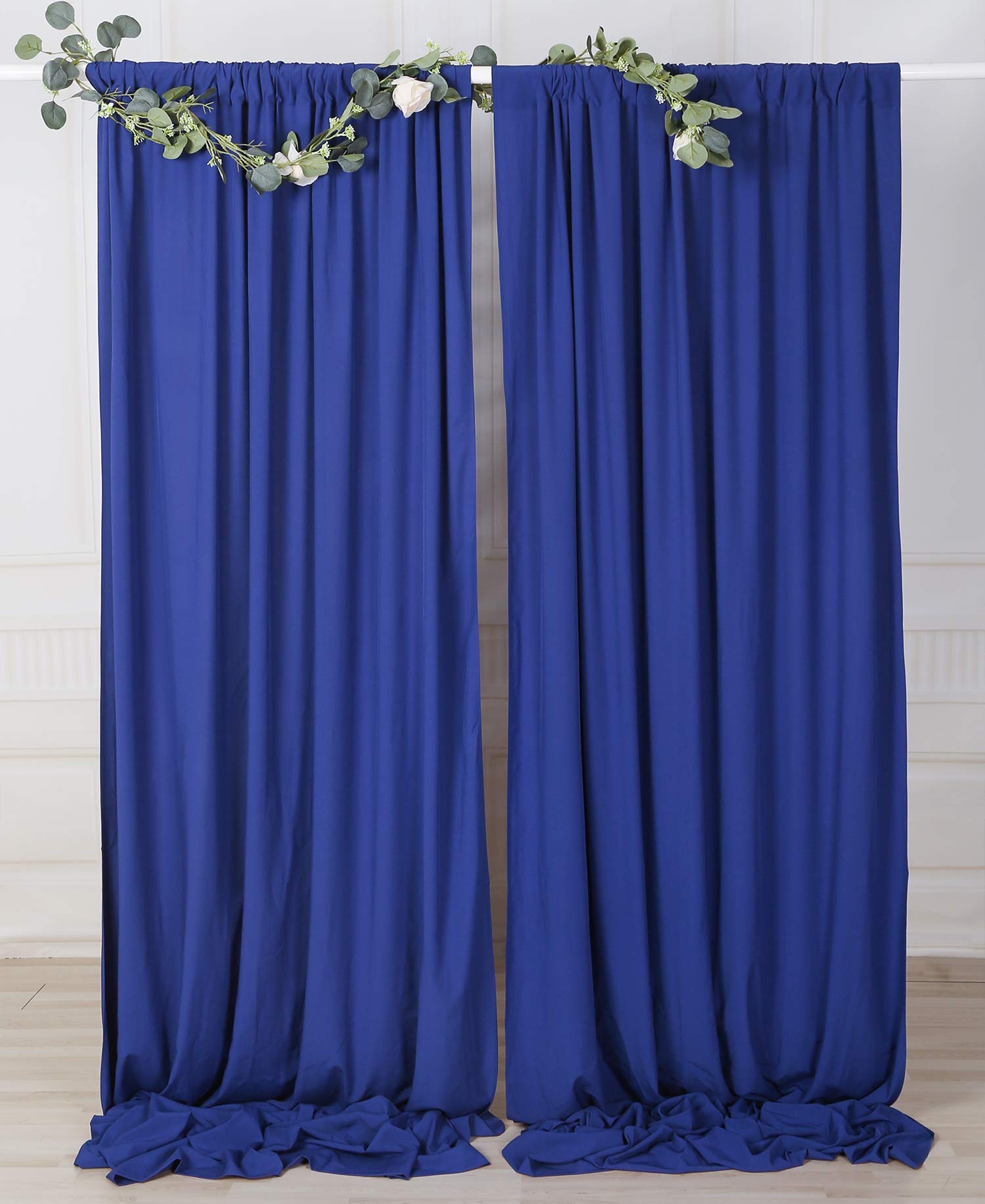 SHERWAY 9.5 Feet x 10 Feet Royal Blue Photography Backdrop Drapes, Smooth Polyester Window Curtain for Wedding Ceremony Party Decoration (10% Transparency)