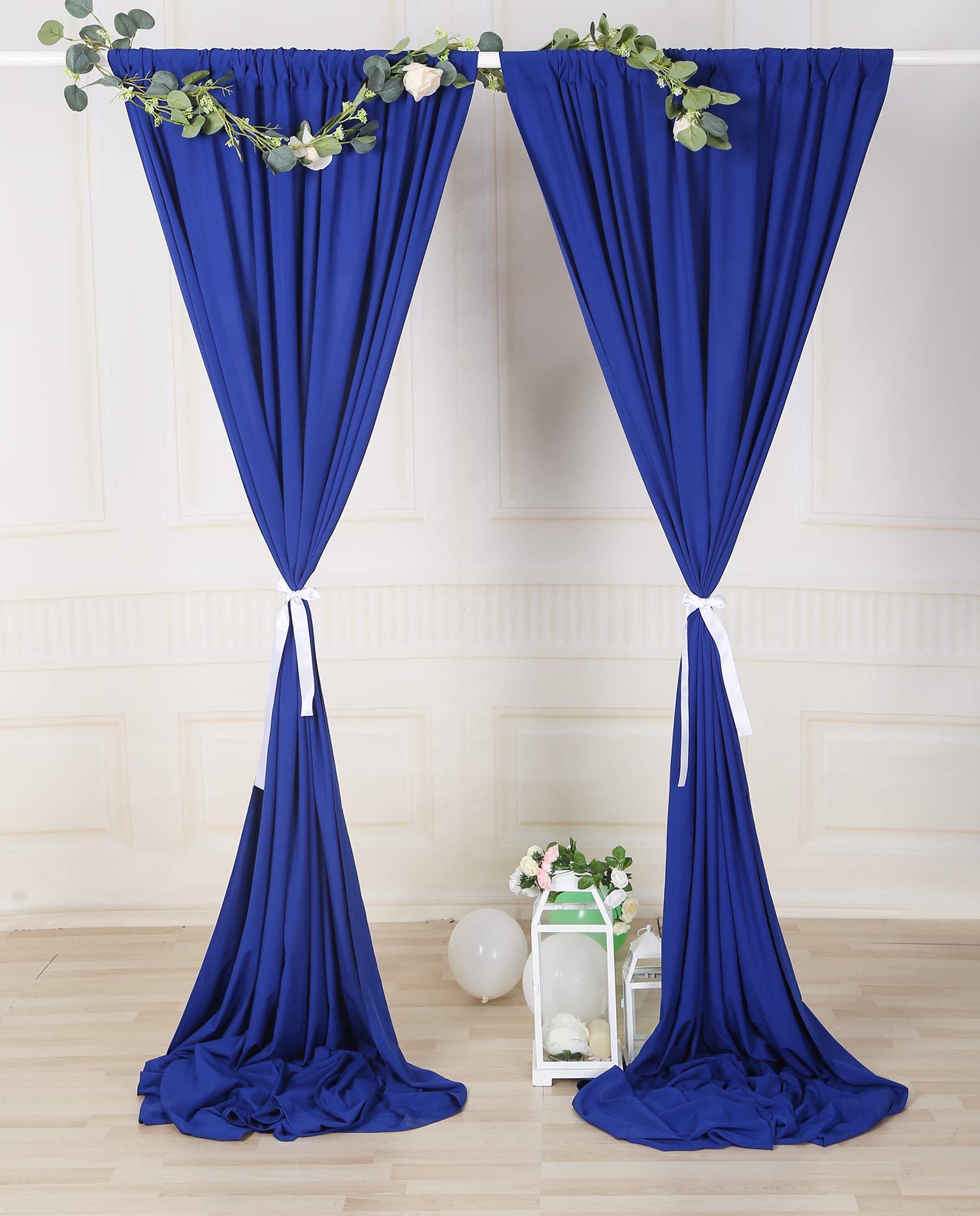 SHERWAY 9.5 Feet x 10 Feet Royal Blue Photography Backdrop Drapes, Smooth Polyester Window Curtain for Wedding Ceremony Party Decoration (10% Transparency)