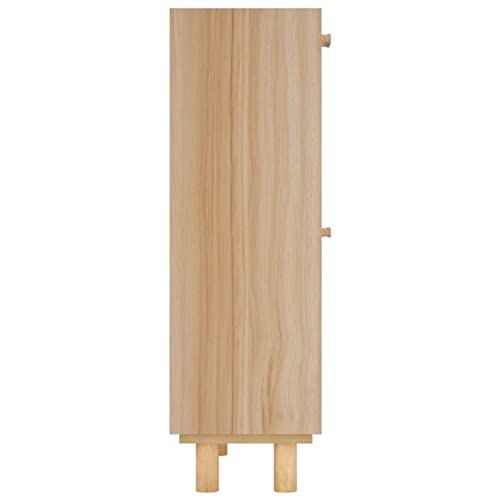 Tidyard Shoe Rack with Pull-Down Storage Drawers, Engineered Wood and Natural Rattan Shoe Cabinet for Bedroom Entryway Hallway Home Furniture
