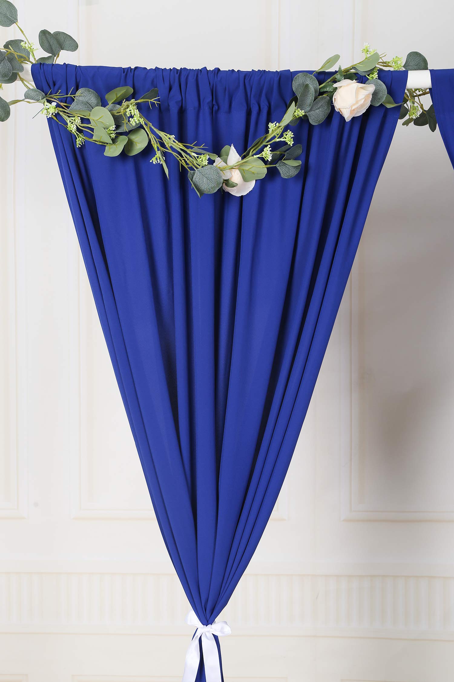 SHERWAY 9.5 Feet x 10 Feet Royal Blue Photography Backdrop Drapes, Smooth Polyester Window Curtain for Wedding Ceremony Party Decoration (10% Transparency)