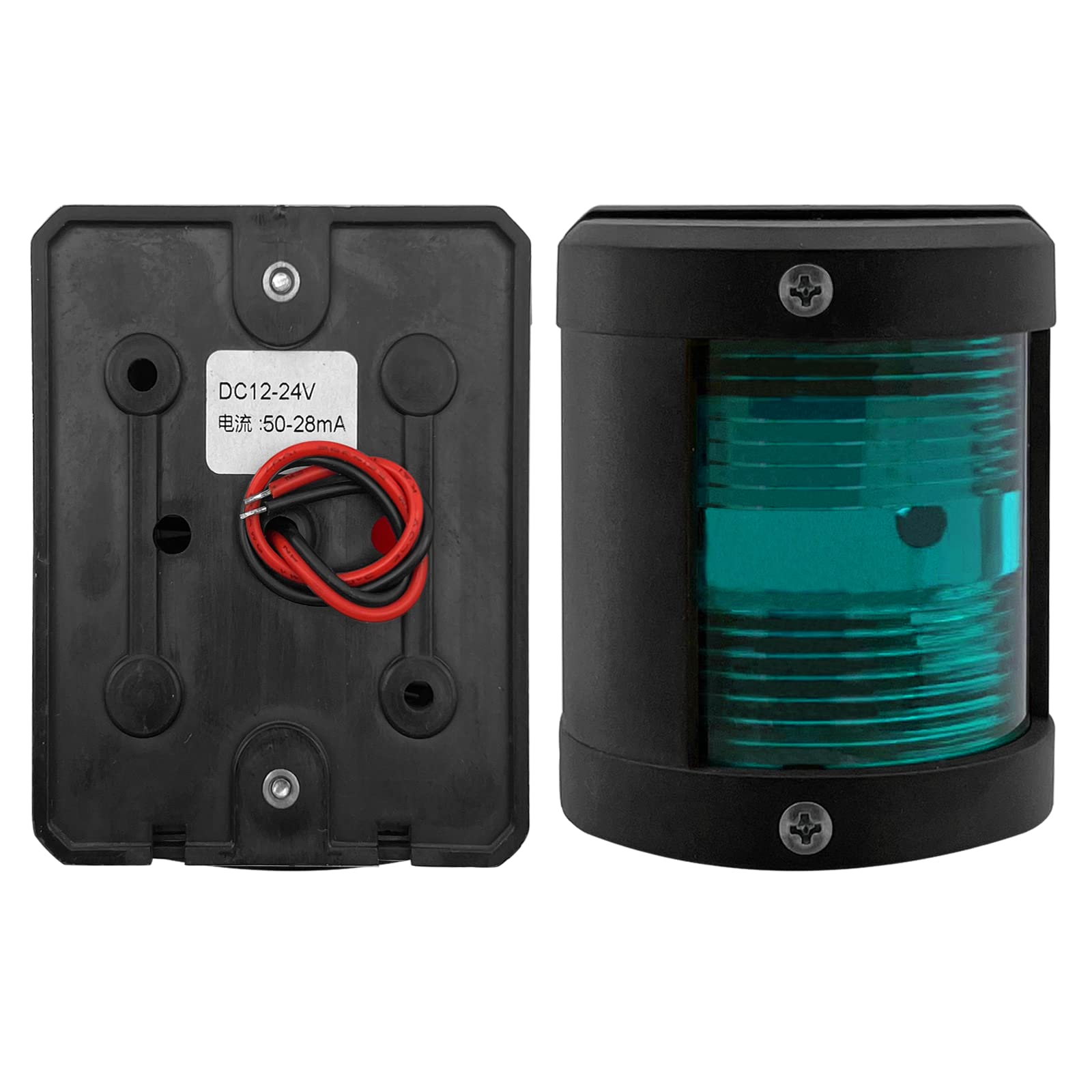 ISURE MARINE Boat Green Starboard and Red Port Side Black Stern LED Navigation Light 90° IP66 Anchor Signal Mast Light