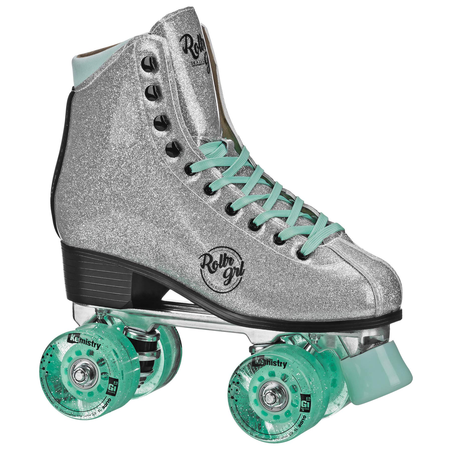 Rollr GRL Astra Glitter Roller Skates - Women's Silver/Black Size 11