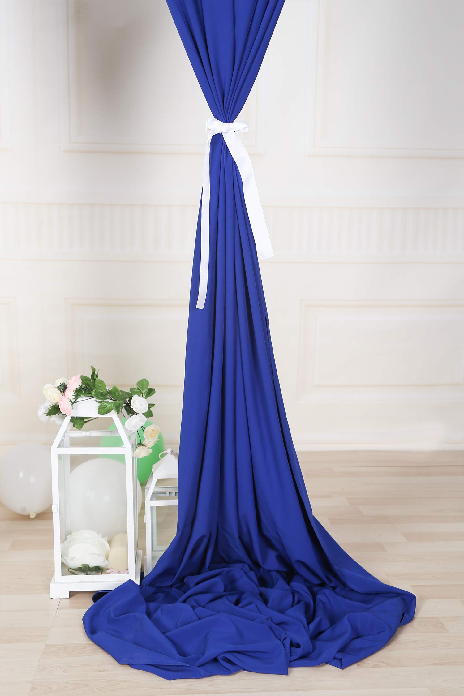 SHERWAY 9.5 Feet x 10 Feet Royal Blue Photography Backdrop Drapes, Smooth Polyester Window Curtain for Wedding Ceremony Party Decoration (10% Transparency)