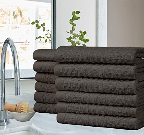 Bliss Casa Grey Washcloths Set (12 x 12 Inch, 12 Pack) – 100% Cotton Washcloths for Face, Highly Absorbent Soft Face Towels, and Quick Drying Fingertip Towels for Daily Use (Emerson, Grey)