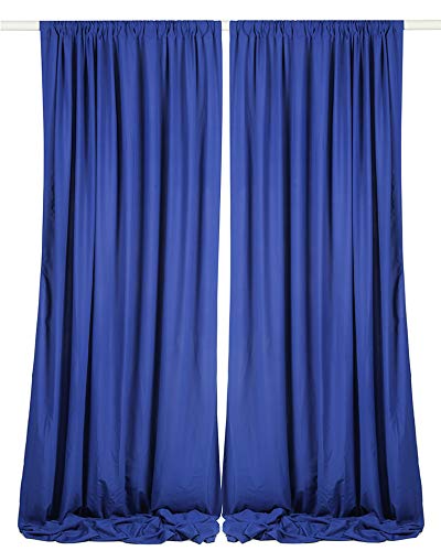 SHERWAY 9.5 Feet x 10 Feet Royal Blue Photography Backdrop Drapes, Smooth Polyester Window Curtain for Wedding Ceremony Party Decoration (10% Transparency)