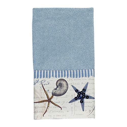 Avanti Linens - Fingertip Towel, Soft & Absorbent Cotton Towel (Antigua Collection),Blue Fog