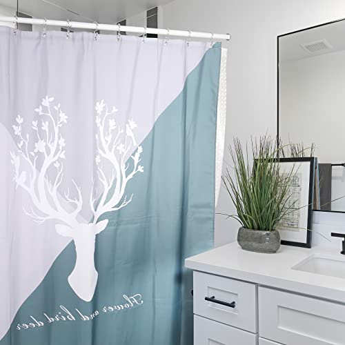 Shower Curtain Rings, SUTINE Double Shower Curtain Hooks, Rust-Resistant Metal Shower Curtain Rings, Free Sliding Stainless Steel Shower Hooks for Shower Curtains & Liners, 12pcs-Nickel