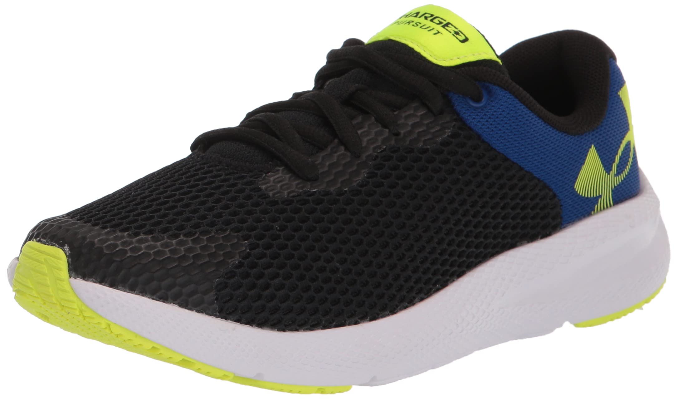 Under Armour Boys' Big Kid Grade School Charged Pursuit 2 BL, Black (003)/White, 4.5