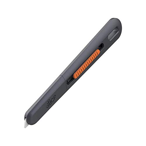 Slice 10476-CS Manual Slim Pen Cutter, Tighter Control, Finger Friendly Ceramic Blade, Side Slider Button for Thumb Blade Control, Lasts up to 11x Long as Stainles Metal, 12 Pack