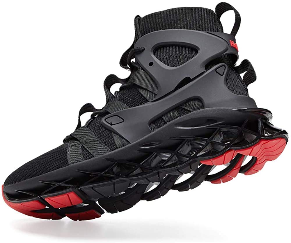 Hello MrLin Men's Running Shoes Non Slip Athletic Tennis Walking Blade Type Sneakers Hip Hop Black