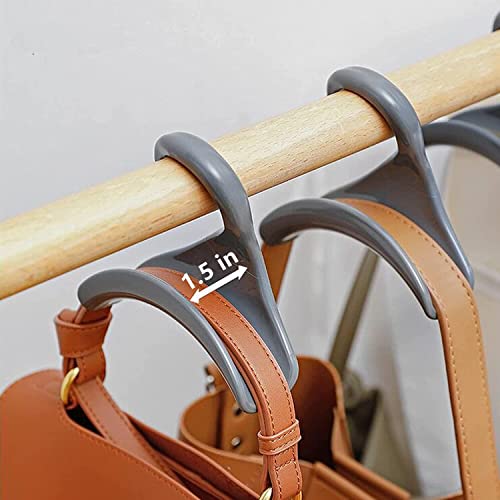 VANPEUSO Purse Handbag Hanger Hook, Over The Closet Rod Hanger for Organizer and Storage（4 Pack，Gray）