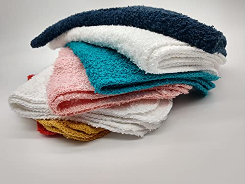 MAINSTAYS 18 Pack Assorted Cotton Terry Thin Washcloths Rags (Bright)